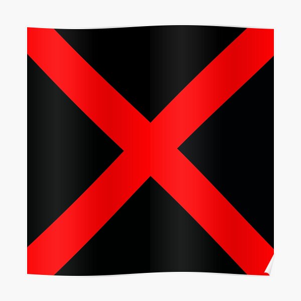 "Black and Red X minimalism" Poster for Sale by ISeeRedPeople | Redbubble