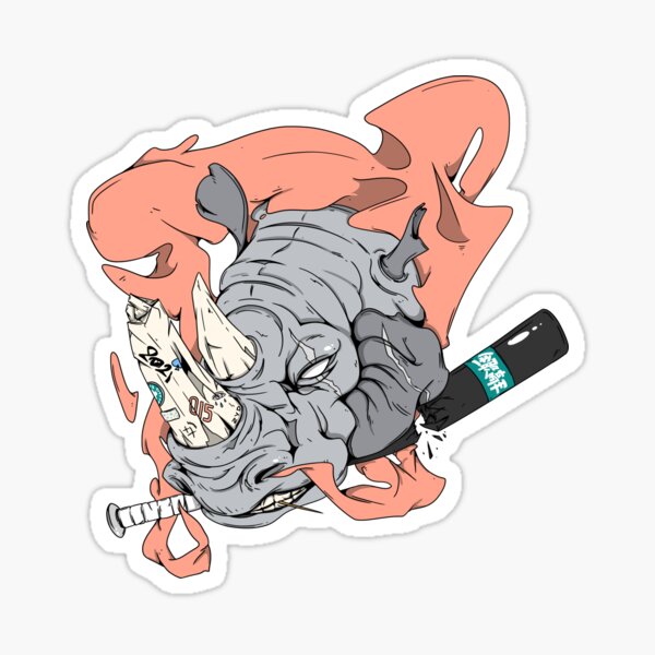 "White Rhino" Sticker for Sale by K2Gproject | Redbubble