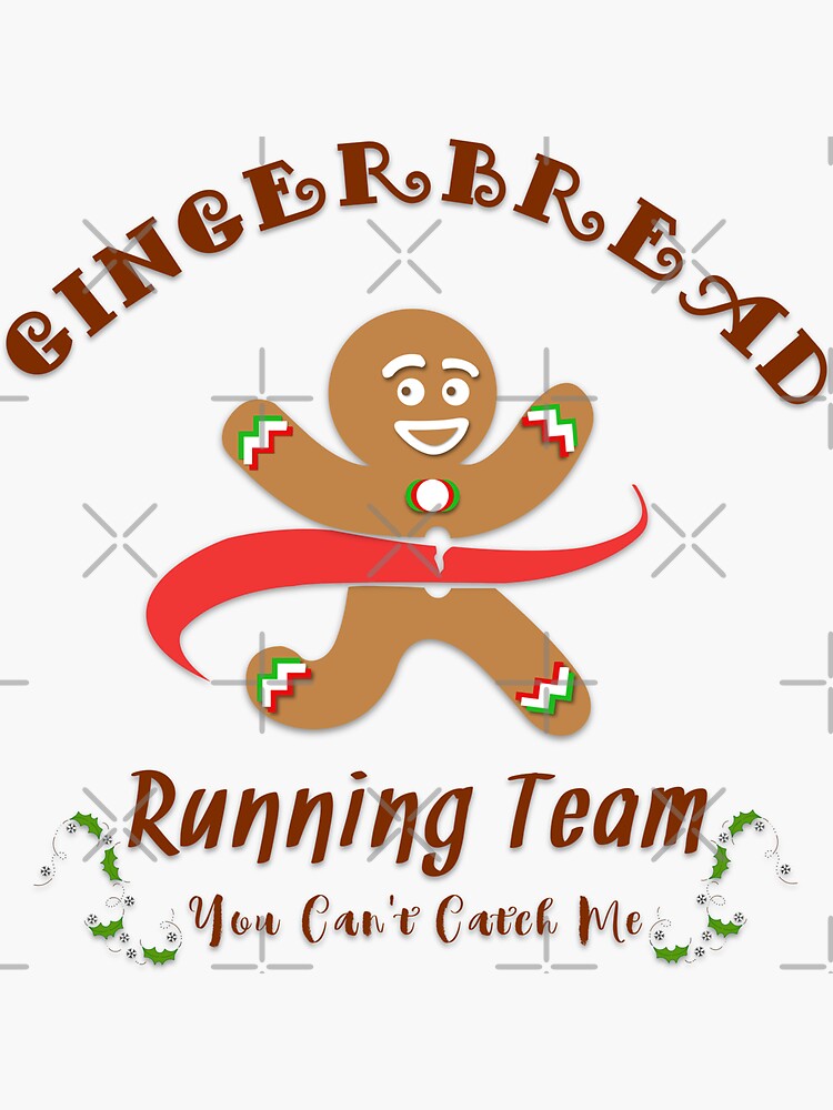 "Gingerbread Running Team Funny" Sticker for Sale by vishalnair | Redbubble
