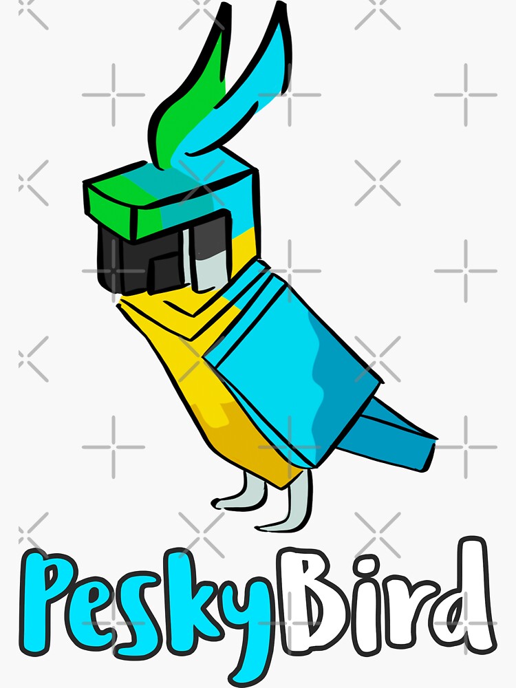 "Pesky Bird Aqua" Sticker by DVArts | Redbubble