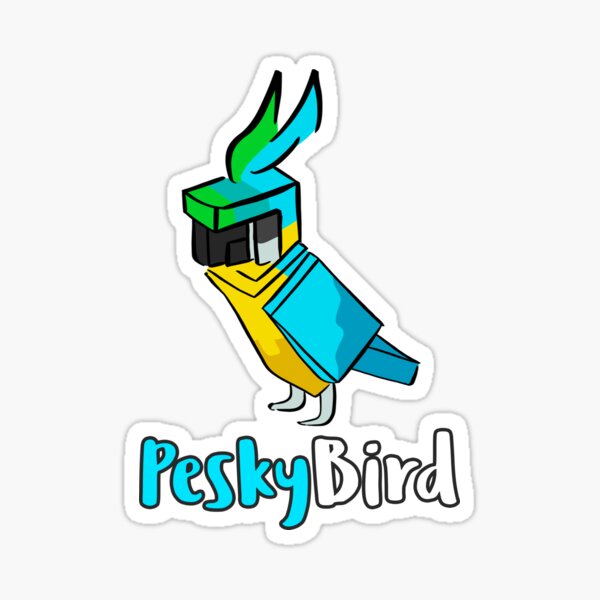 "Pesky Bird Aqua" Sticker by DVArts | Redbubble