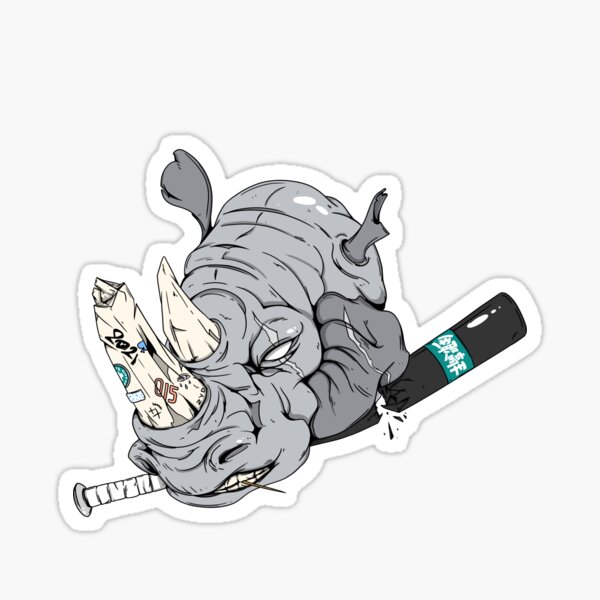 "White Rhino" Sticker by K2Gproject | Redbubble