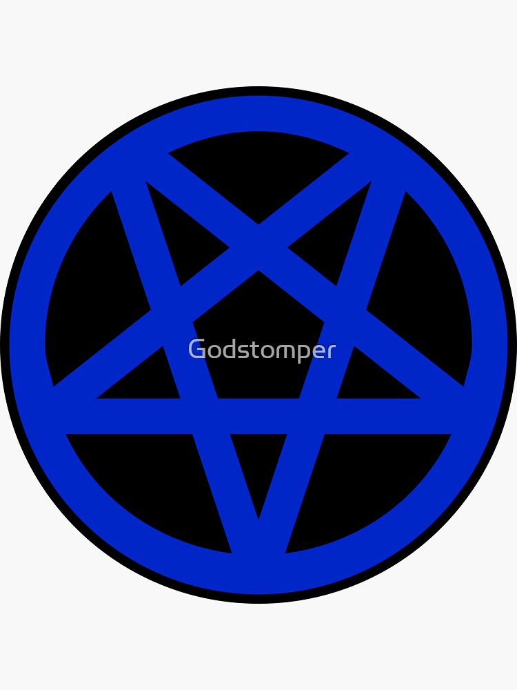 "Inverted Pentagram | Satanic | Blue on Black" Sticker for Sale by ...
