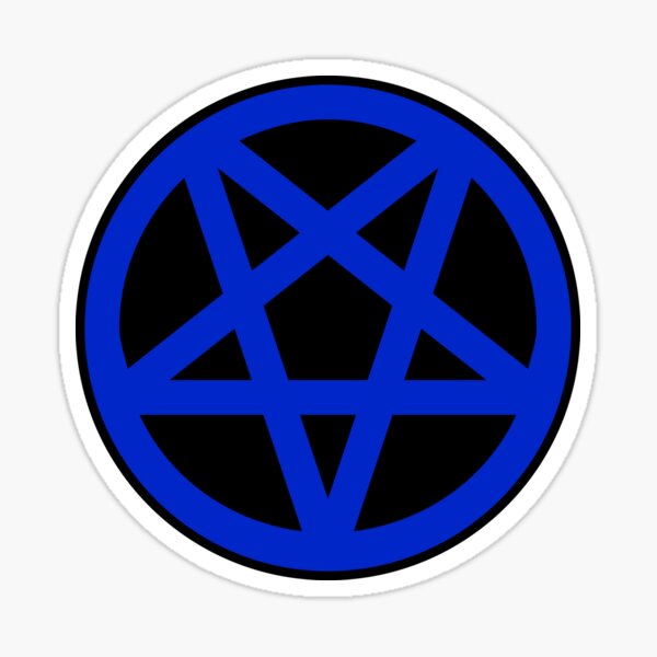 "Inverted Pentagram | Satanic | Blue on Black" Sticker for Sale by ...