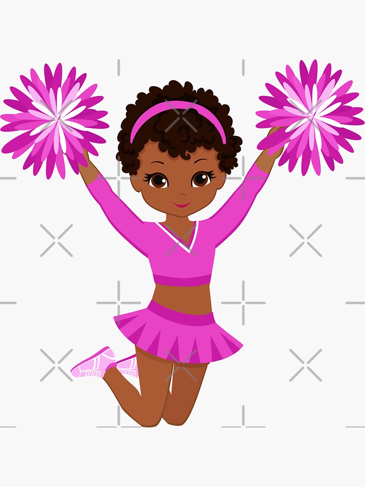 "Cheerleader - African American Black" Sticker by apurpleunicorn ...