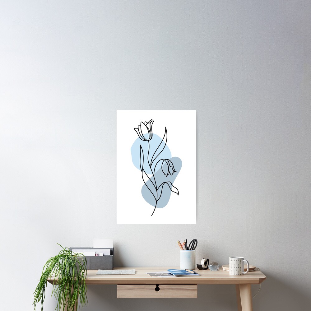 "MINIMALISTIC TULIP ILLUSTRATION" Poster for Sale by artbynikav | Redbubble