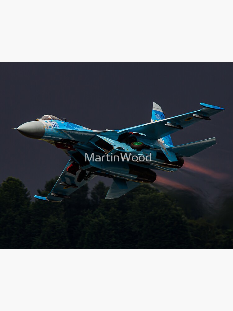 "Sukhoi Su-27 Flanker Take off " Sticker for Sale by MartinWood | Redbubble