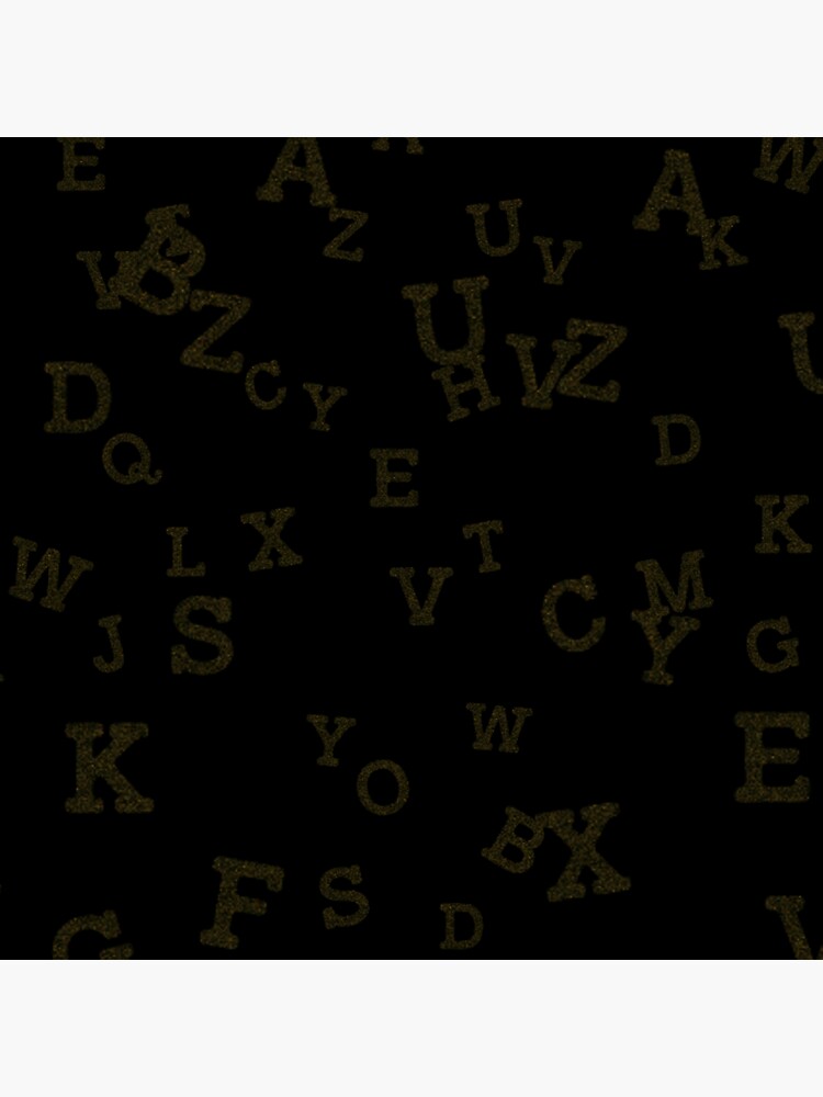 "repeating patterns of the golden ALPHABETS; cont family gift idea for ...