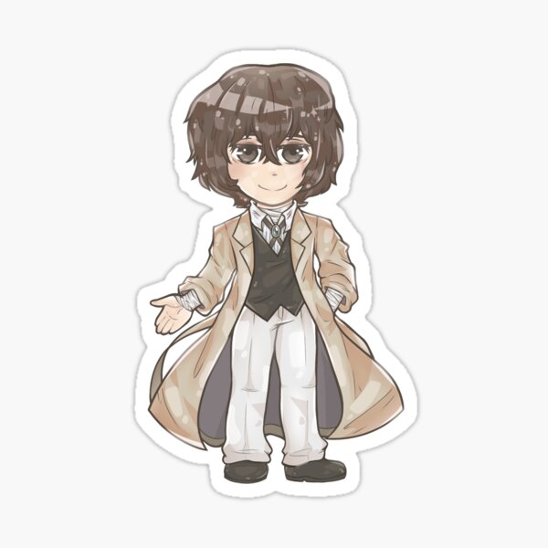 "Osamu Dazai Chibi " Sticker for Sale by red-bow-owo | Redbubble