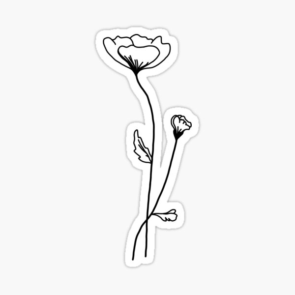 "Flower outline " Sticker for Sale by ktruax27 | Redbubble