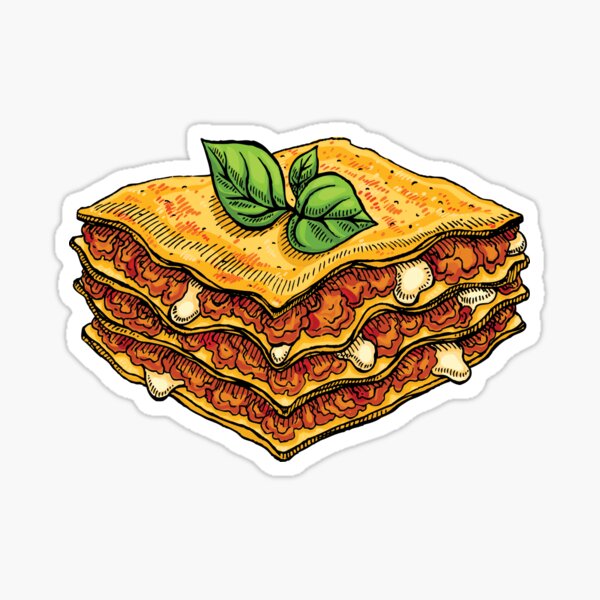 "Italian Lasagna" Sticker for Sale by NiftyTrinket | Redbubble