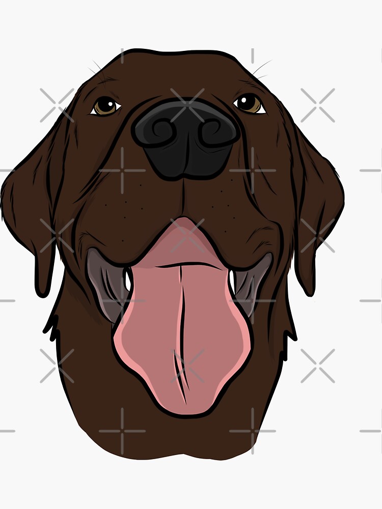 "Happy Chocolate Lab " Sticker for Sale by rmcbuckeye | Redbubble