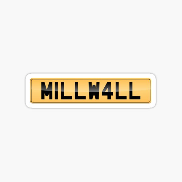 "Millwall Number Plate" Sticker for Sale by FunkyShirtsUK | Redbubble