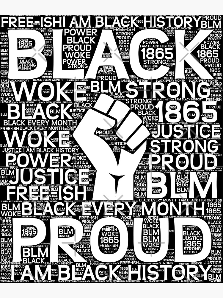 "I Am Black History Month Quotes & Sayings Fist Word Art" Magnet for ...