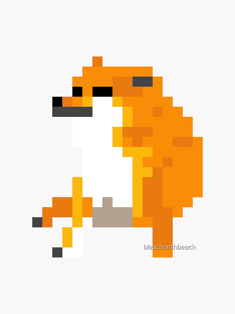 "Cheems Pixel Art" Sticker for Sale by bleachonthbeach | Redbubble