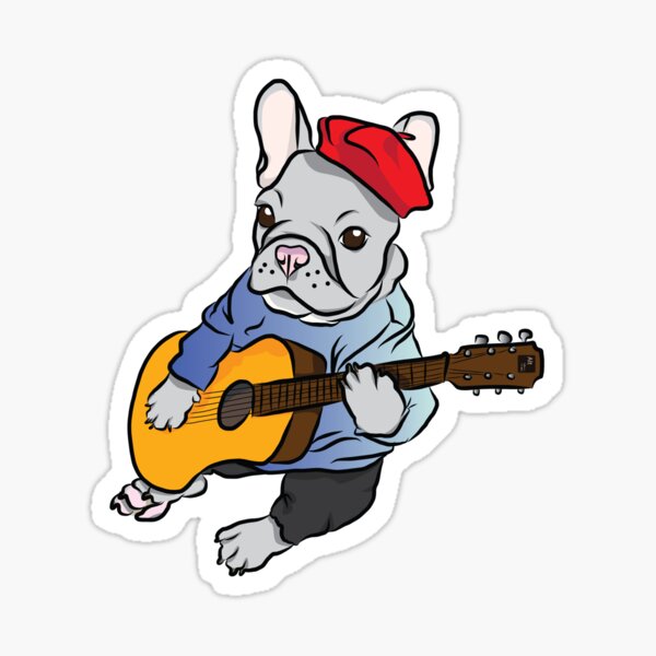 "Singing French Bulldog" Sticker for Sale by alttabstudio | Redbubble