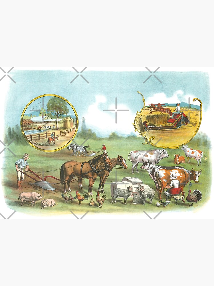 "Vintage Farming Equipment Advertisement Poster" Art Print by ...