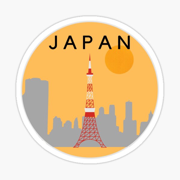 "tokyo tower with city skyline" Sticker for Sale by forkandknife ...
