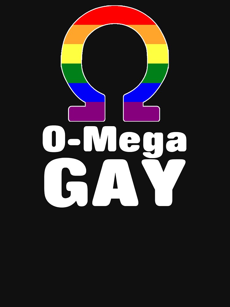 "O-Mega Gay Pride Omegaverse Logo White Text" T-shirt for Sale by ...