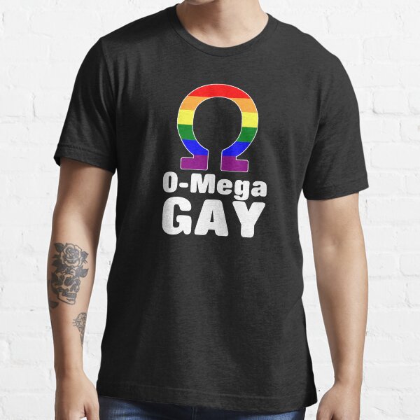 "O-Mega Gay Pride Omegaverse Logo White Text" T-shirt for Sale by ...