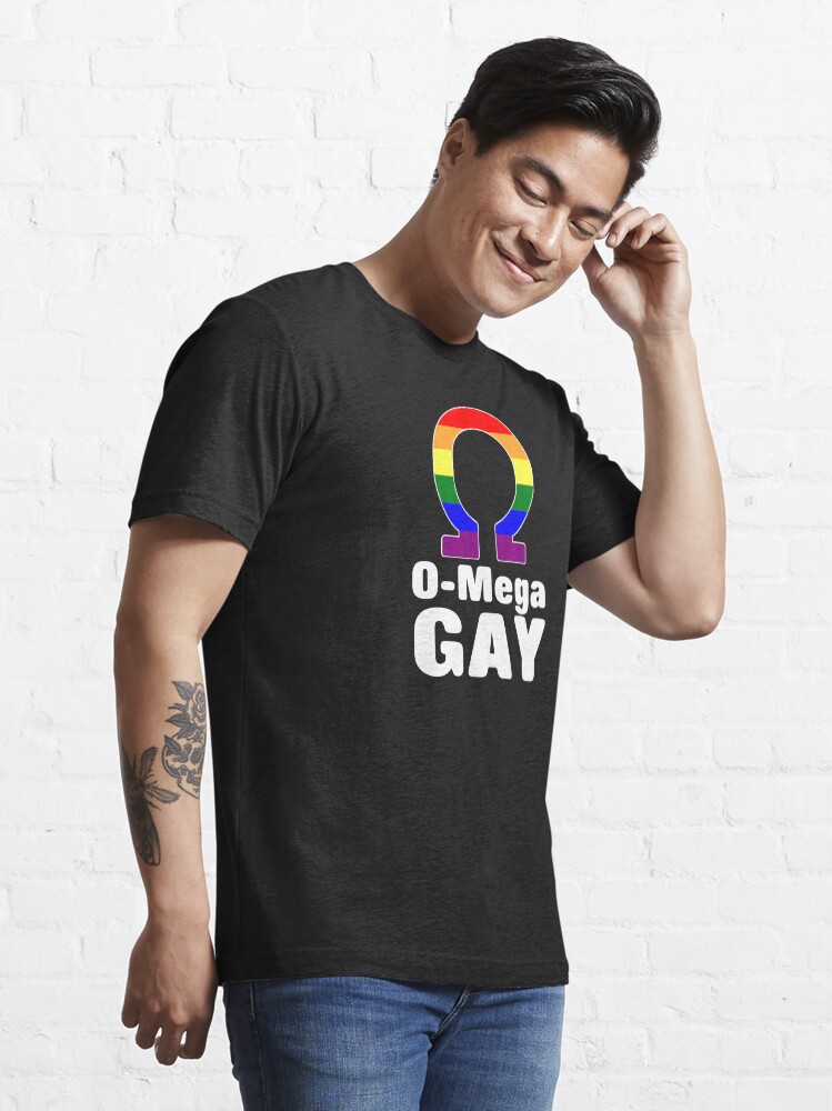"O-Mega Gay Pride Omegaverse Logo White Text" T-shirt for Sale by ...