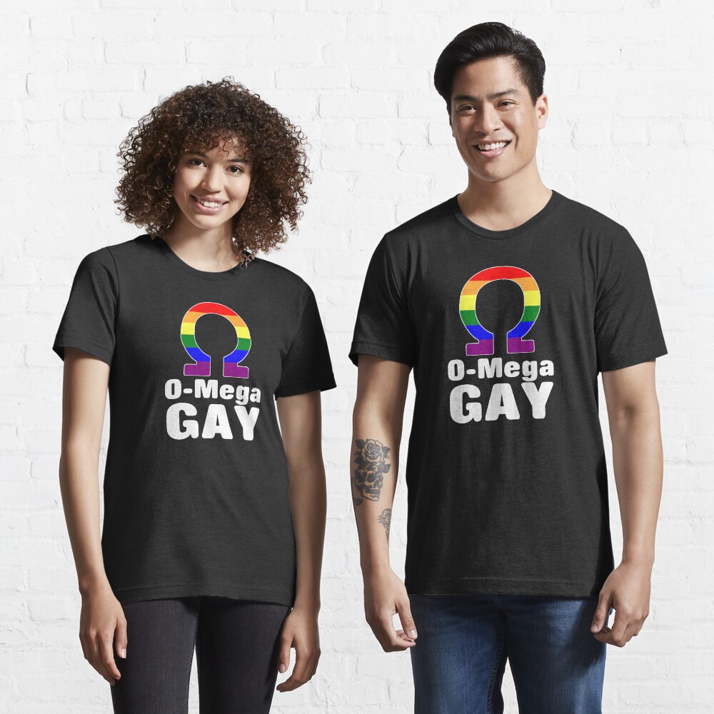 "O-Mega Gay Pride Omegaverse Logo White Text" T-shirt for Sale by ...
