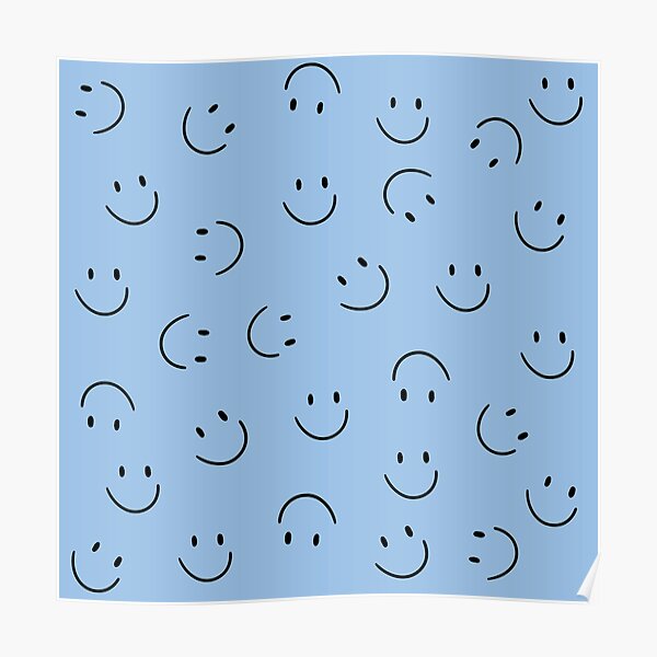 "Periwinkle Smiley Faces" Poster for Sale by KatyaDesigns | Redbubble