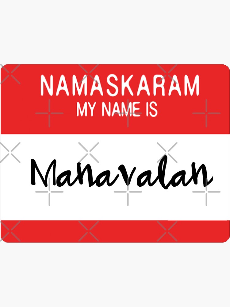 "Mr. Manavalan " Sticker for Sale by MissMalayalee | Redbubble