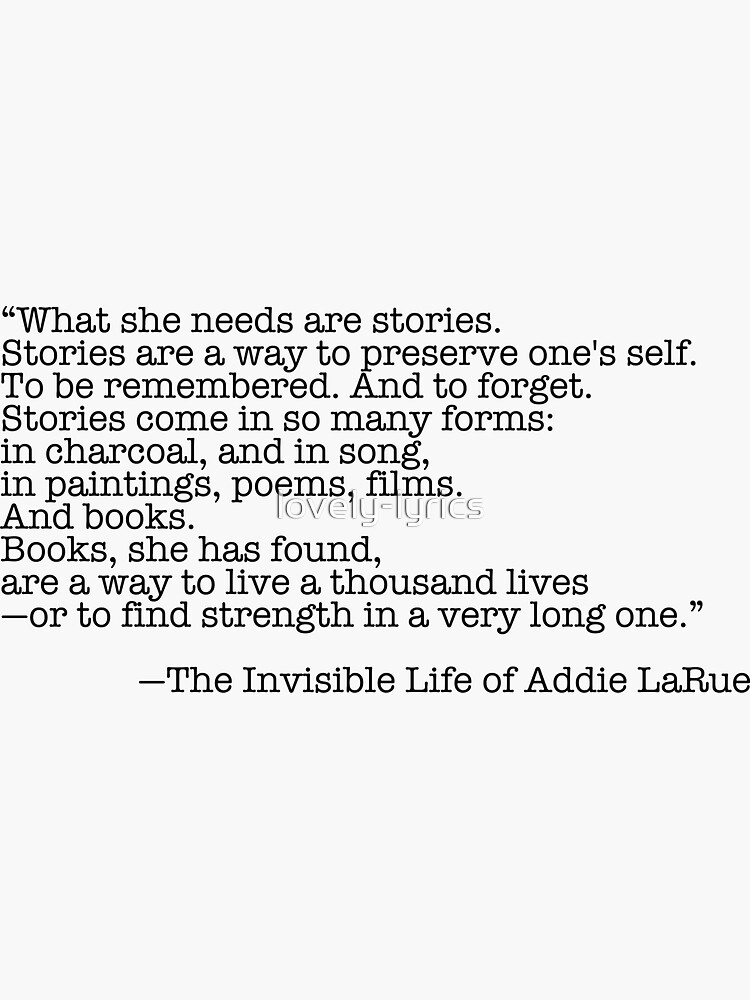 "addie books quote" Sticker for Sale by lovely-lyrics | Redbubble