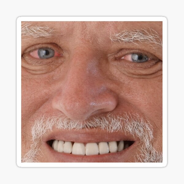 "Harold Hide the pain inspired Design" Sticker by juicekey3 | Redbubble