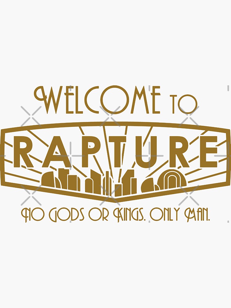 "Welcome to Rapture - Black and Gold" Sticker by arinivyannta | Redbubble