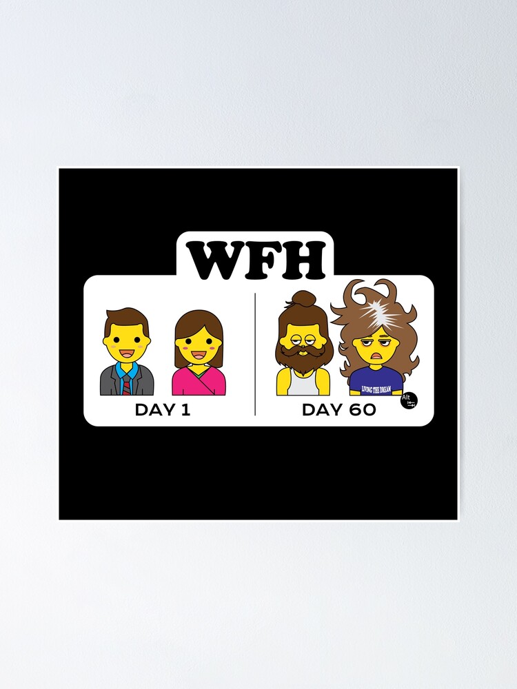 "WFH Emoji Tranformation" Poster for Sale by alttabstudio | Redbubble
