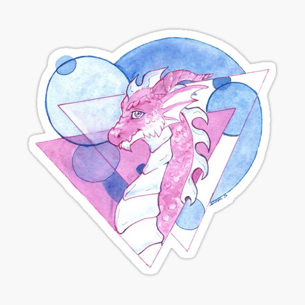 "Pink Dragon" Sticker by Hammer-Spaced | Redbubble
