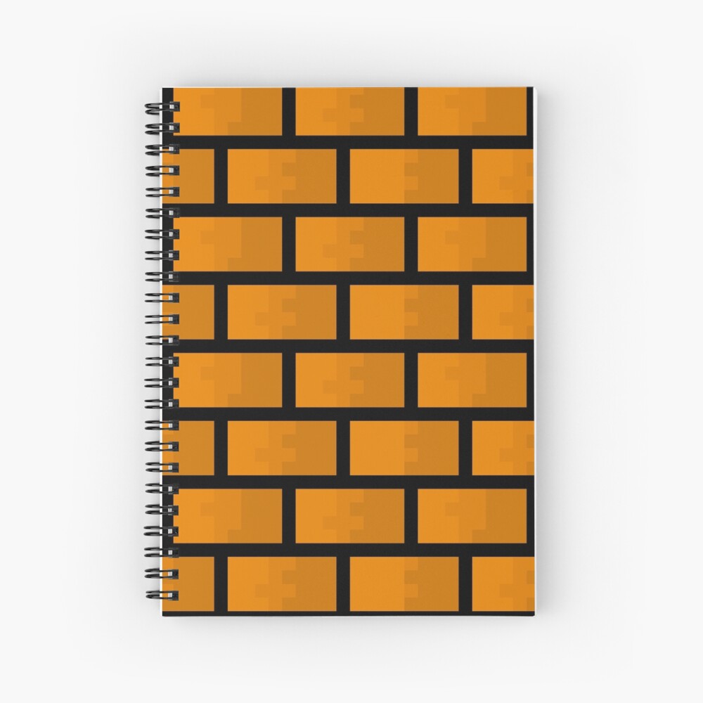 "8 Bit Brick Wall" Spiral Notebook for Sale by derpfudge | Redbubble