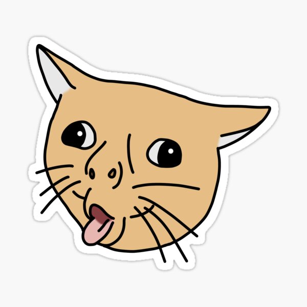 "Coughing Cat Meme Design" Sticker by jerobyl | Redbubble