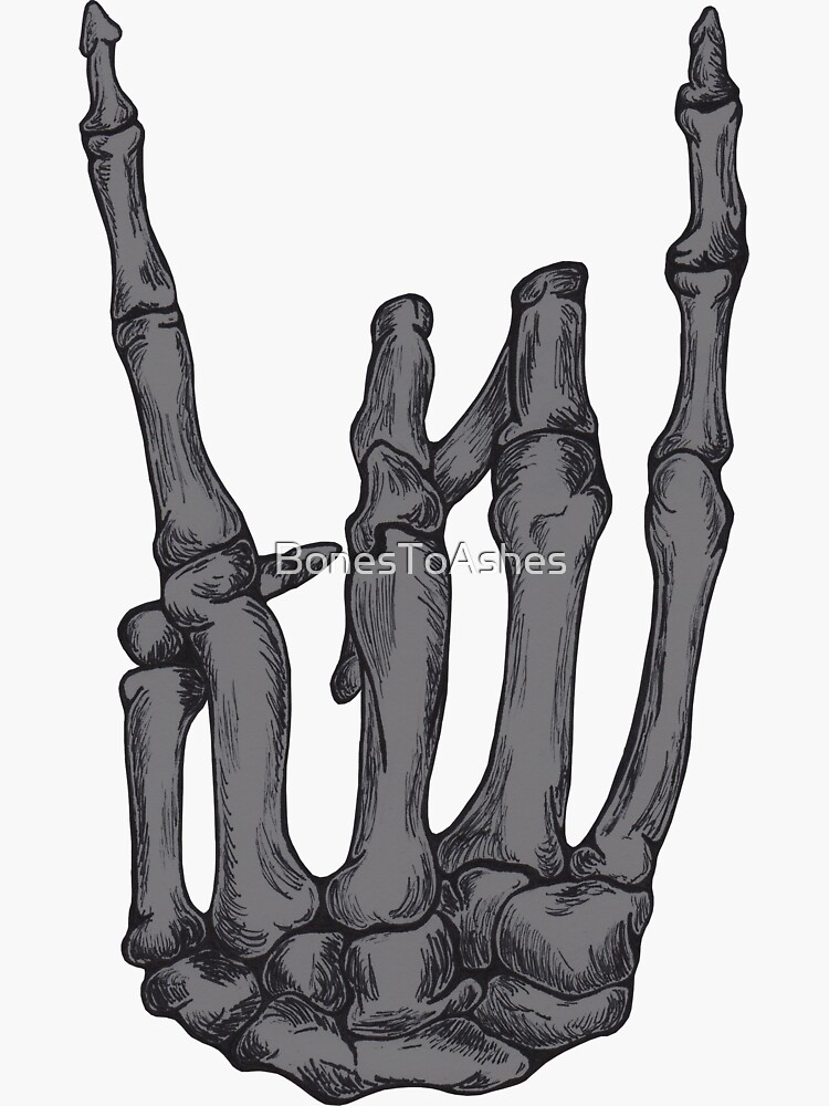 "Grey Rock On Skeleton Hand" Sticker for Sale by BonesToAshes | Redbubble