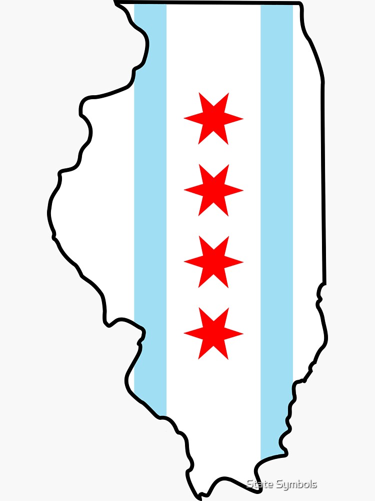 "Chicago Flag Illinois" Sticker by StateSymbols | Redbubble