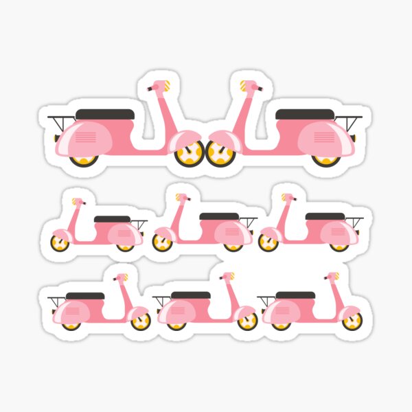 "Vespa scooter design - pink" Sticker for Sale by Think-in-ink | Redbubble