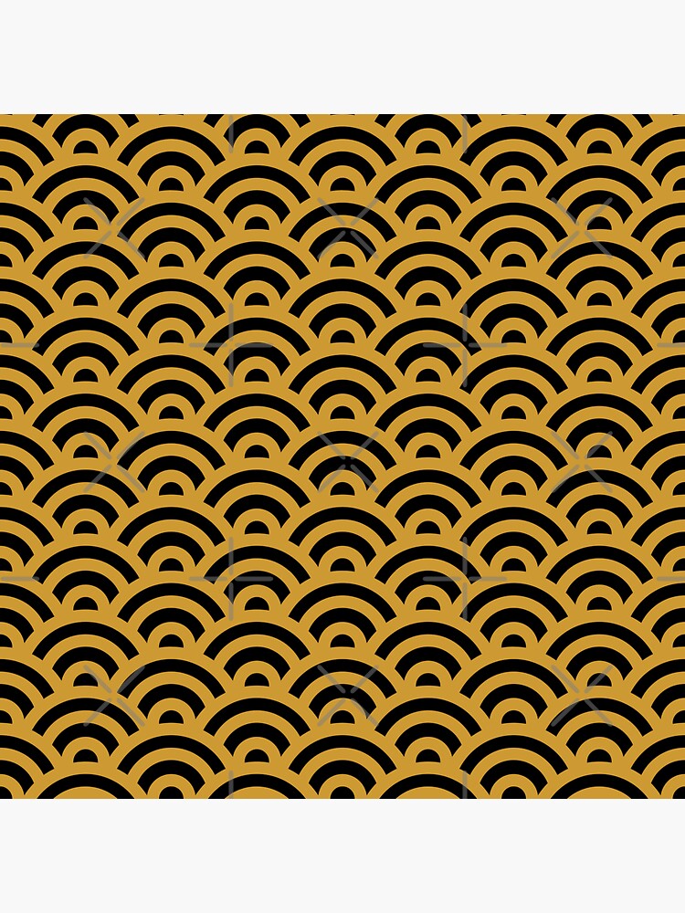 "Japanese Seigaiha Bold Gold Pattern" Sticker for Sale by Pattern-Queen ...