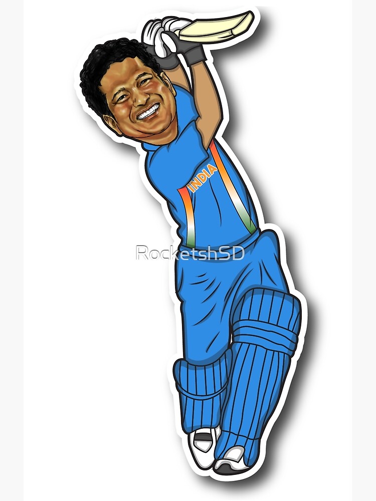 "Sachin Tendulka Caricature" Poster for Sale by RocketshSD | Redbubble