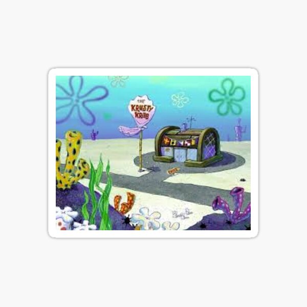 "krusty krab from a distance " Sticker for Sale by danilli | Redbubble