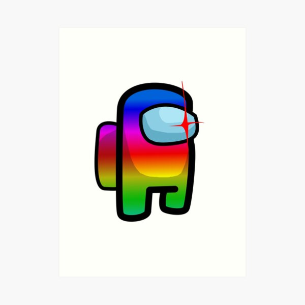 Among Us Rainbow Art Prints | Redbubble
