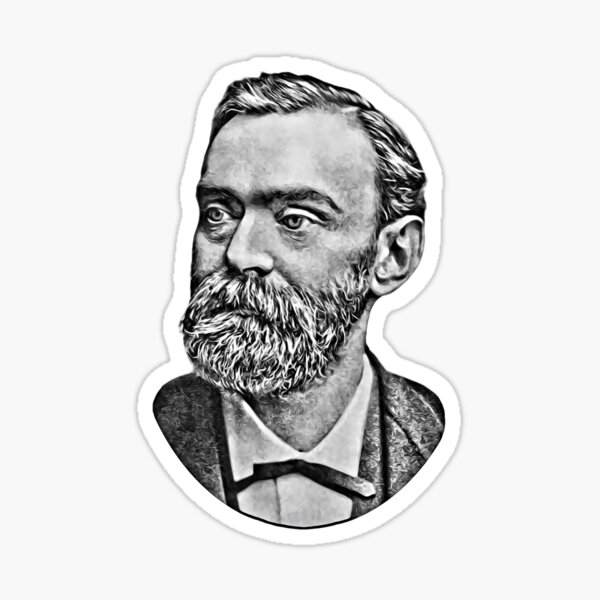 "Alfred Nobel" Sticker by historywardrobe | Redbubble