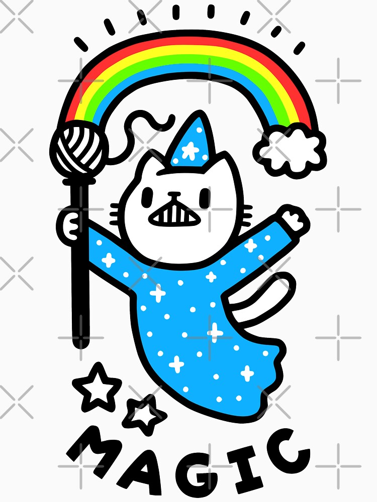 "Magical Wizard Cat" T-shirt for Sale by obinsun | Redbubble | cat t ...