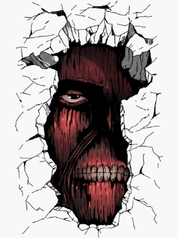 "Colossal monster behind the wall" Sticker for Sale by SHONENPASSION ...