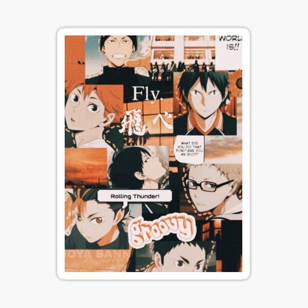 "Karasuno Aesthetic Collage" Sticker for Sale by narcocynic | Redbubble