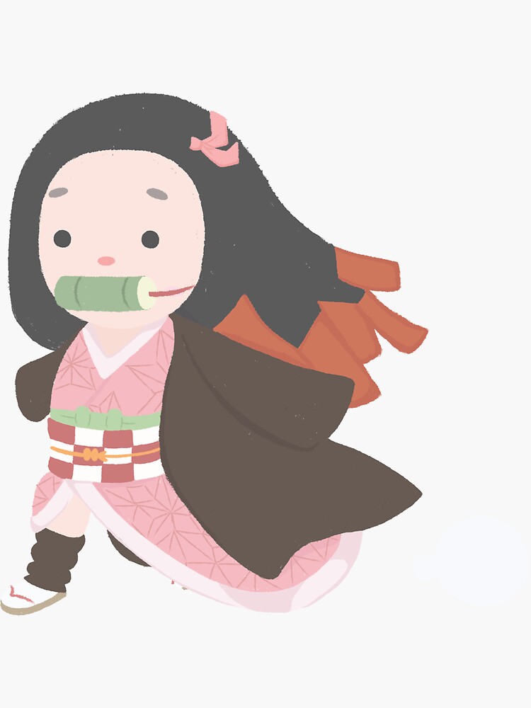 "Nezuko Kimetsu No Yaiba Demon Slayer Running Cute Fanart" Sticker by ...