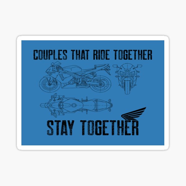 "Couples that Ride Together Stay Together Blueprint" Sticker by ...
