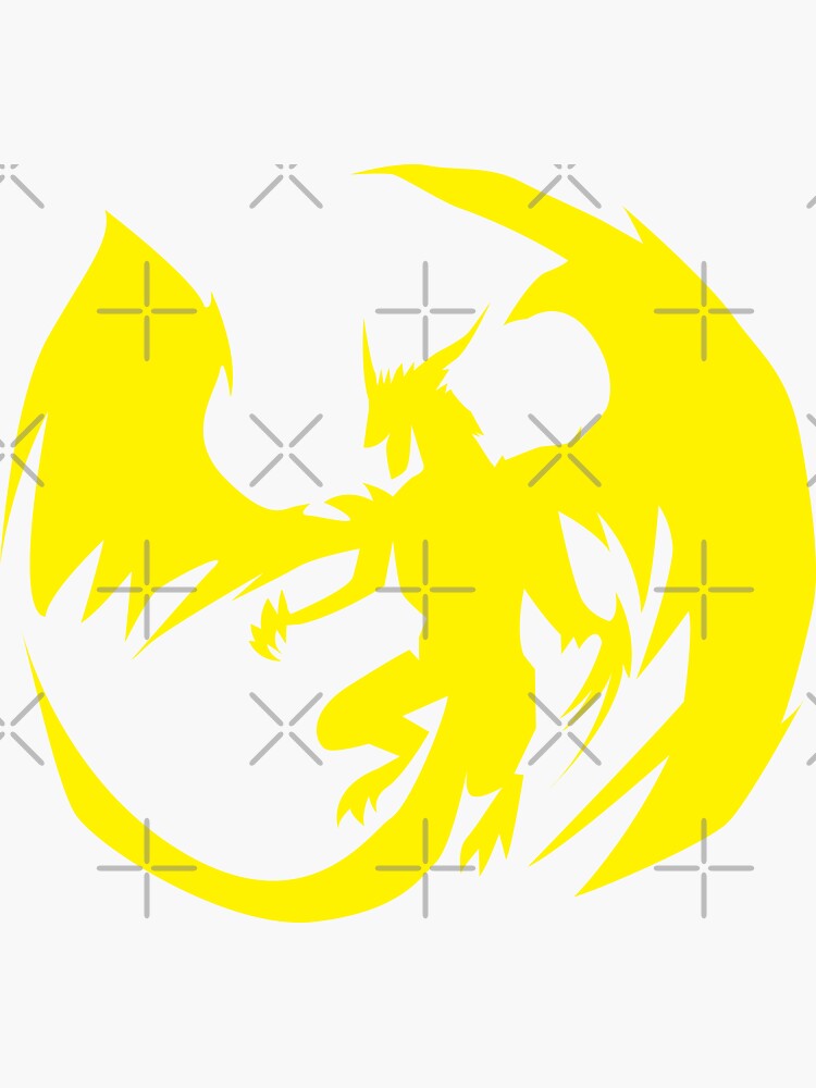 "Silhouette Yellow Dragon" Sticker for Sale by itsMePopoi | Redbubble