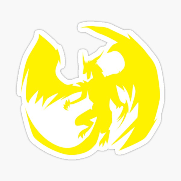 "Silhouette Yellow Dragon" Sticker for Sale by itsMePopoi | Redbubble